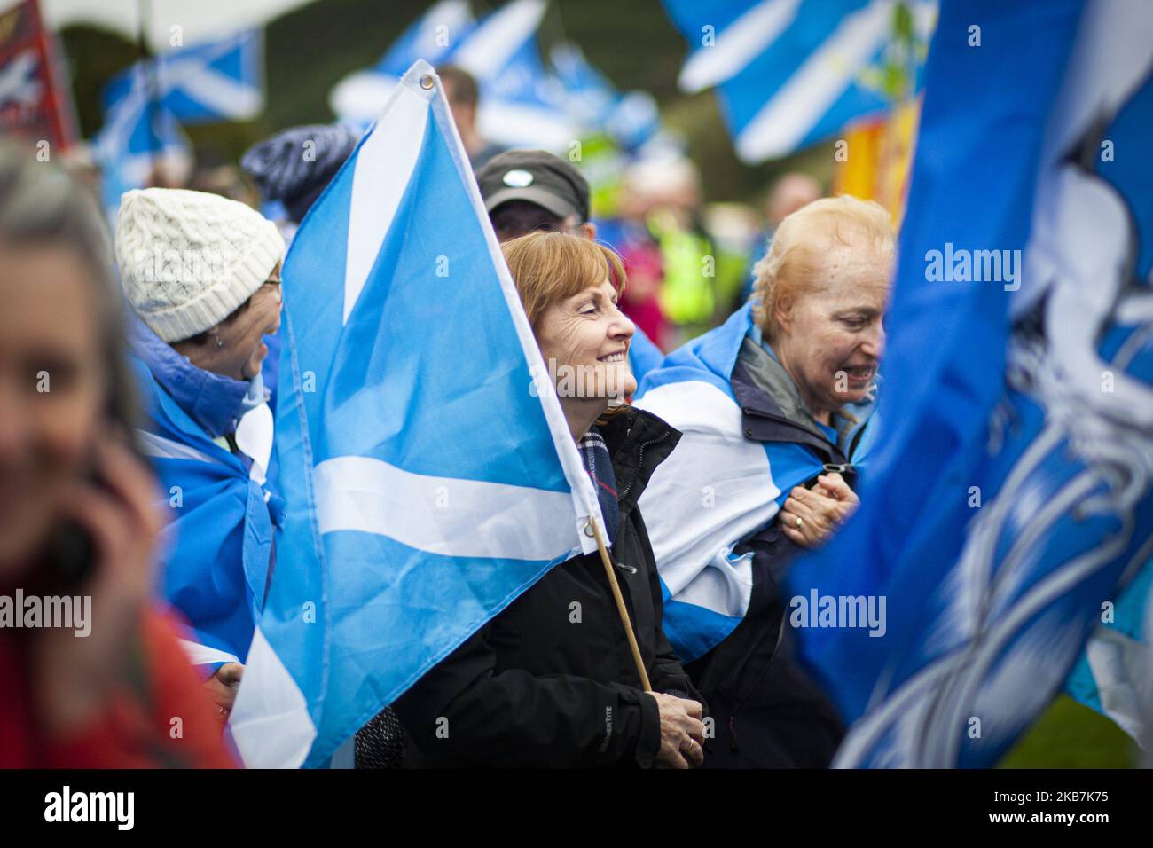 Pro-Scottish independence supporters march from Holyrood Park though ...