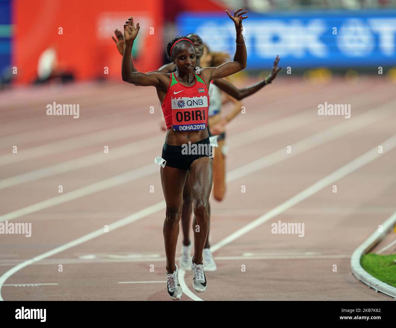 Hellen Obiri of Kenya winning the 5000 meter for women during the 17th ...