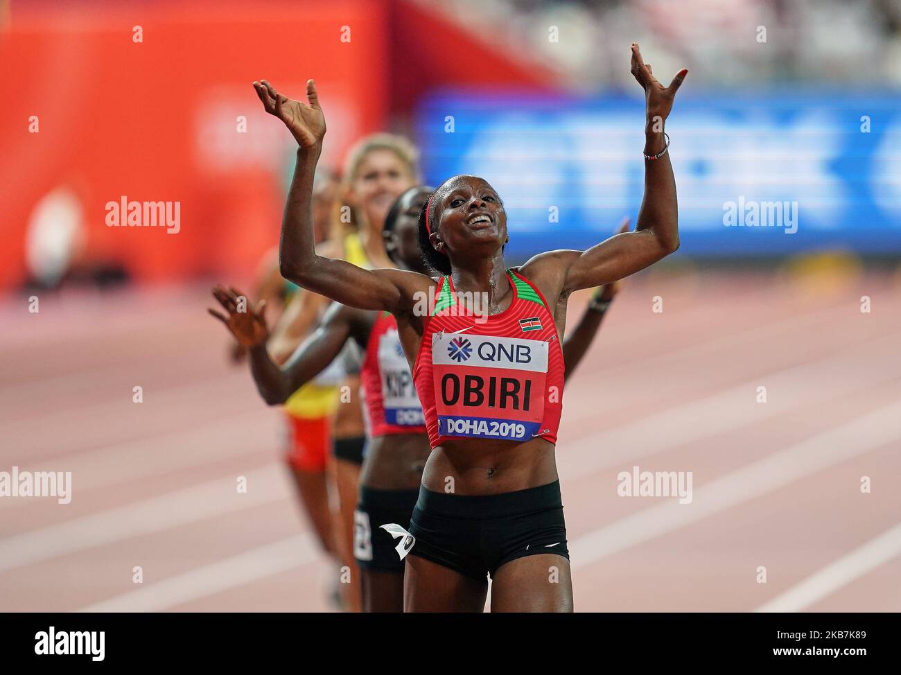 Hellen Obiri of Kenya winning the 5000 meter for women during the 17th ...