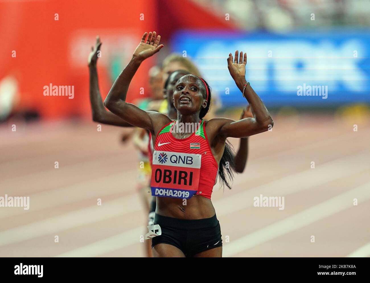 Hellen Obiri of Kenya winning the 5000 meter for women during the 17th ...