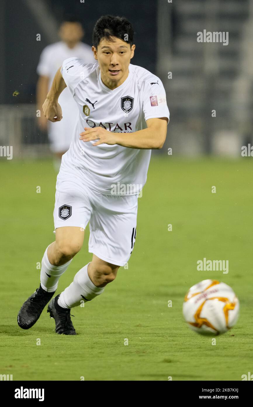 Nam Tae-hee on the ball during Qatar Stars League match between Al Sadd ...