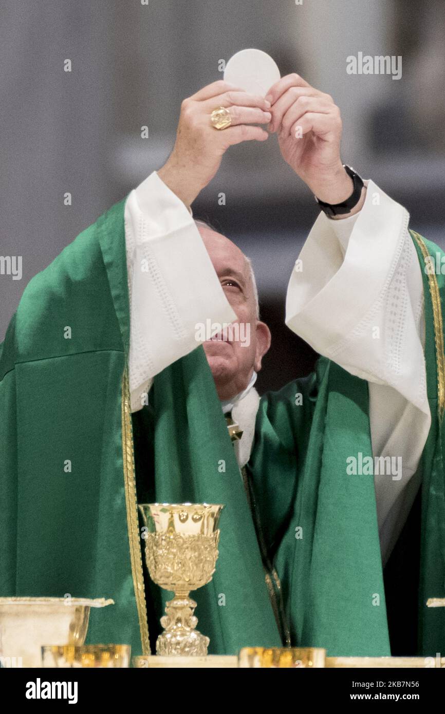 Pope Francis celebrates an opening Mass for the Amazon synod, in St ...