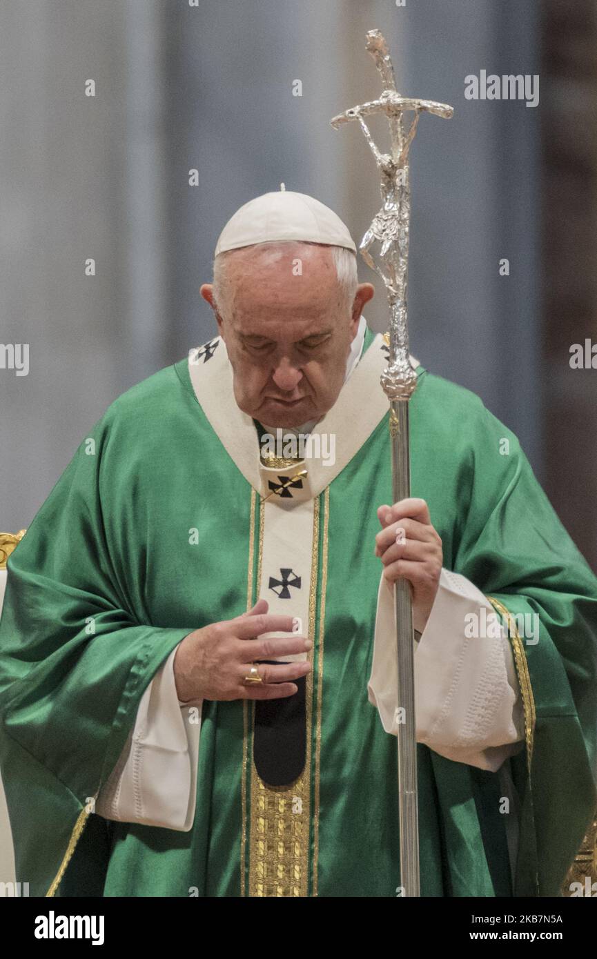 Pope Francis celebrates an opening Mass for the Amazon synod, in St ...