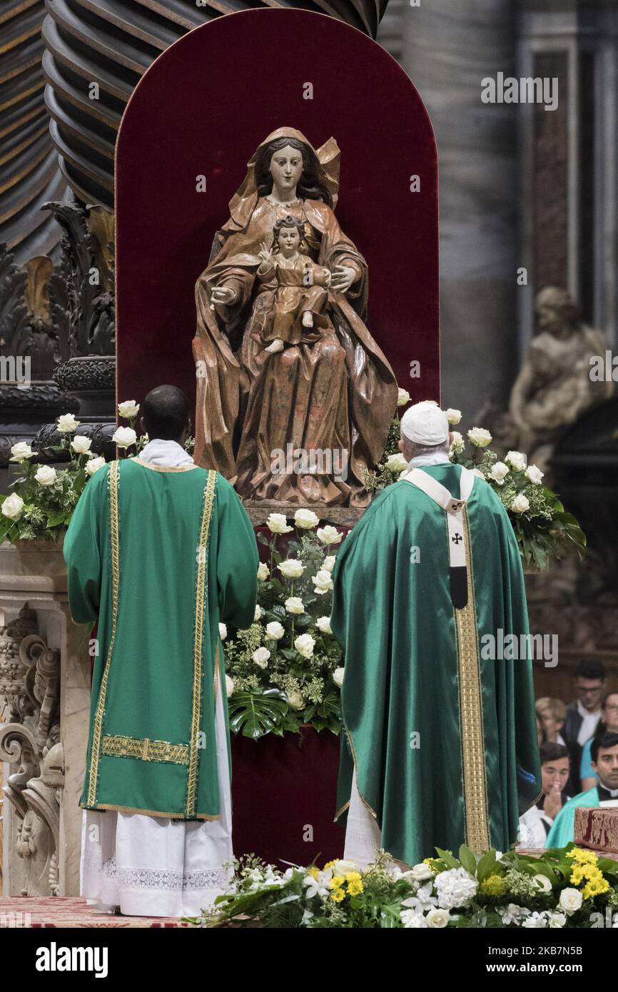 Pope Francis celebrates an opening Mass for the Amazon synod, in St ...