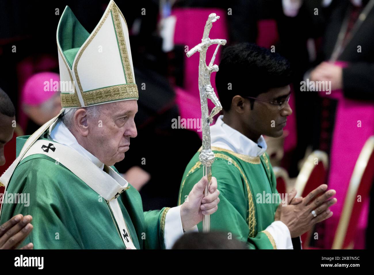 Pope Francis celebrates an opening Mass for the Amazon synod, in St ...