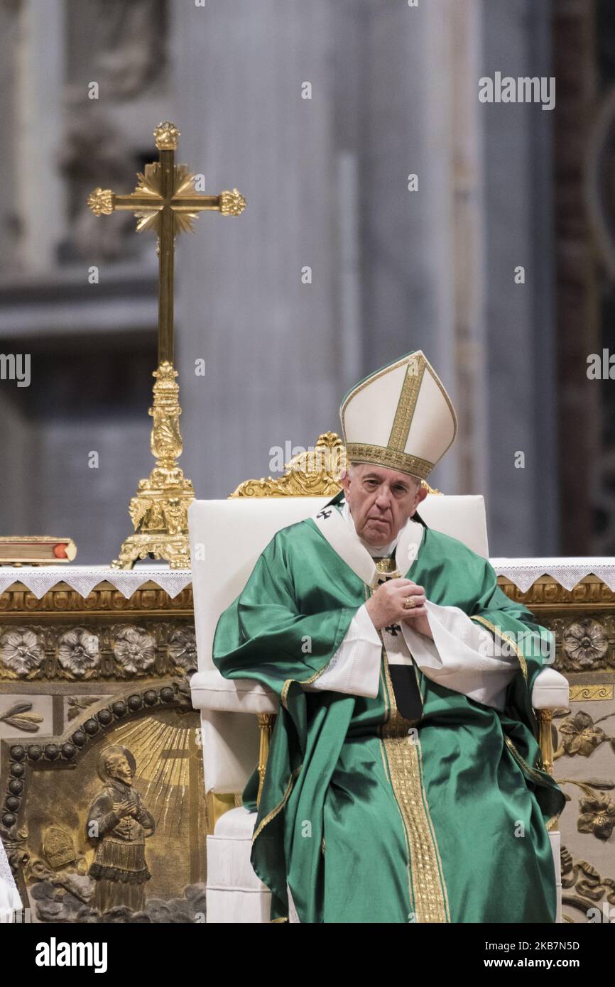 Pope Francis celebrates an opening Mass for the Amazon synod, in St ...