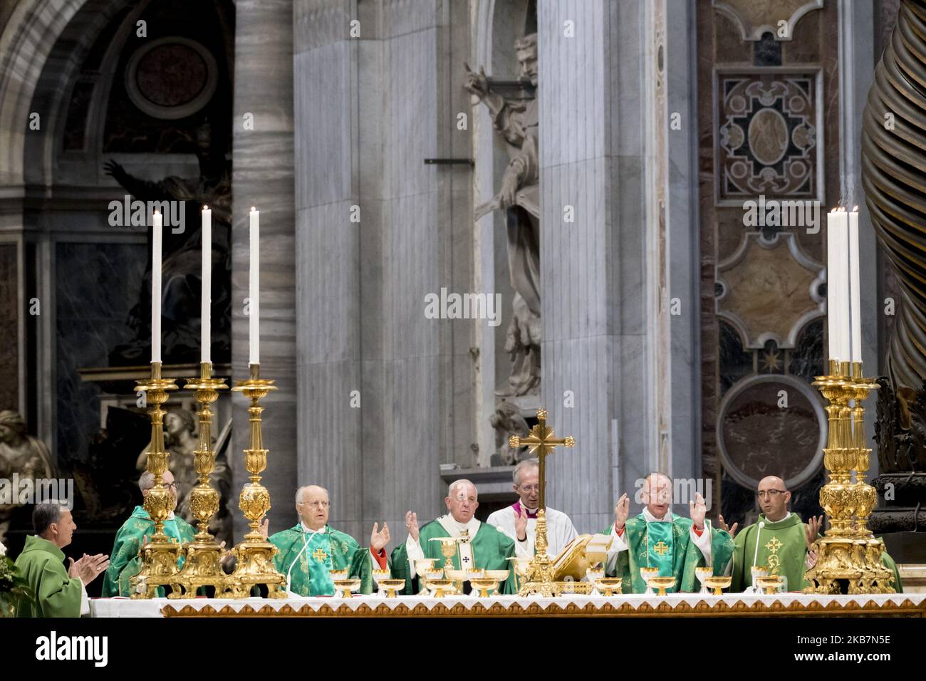 Pope Francis celebrates an opening Mass for the Amazon synod, in St ...