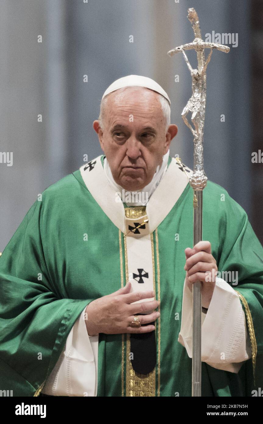 Pope Francis celebrates an opening Mass for the Amazon synod, in St ...