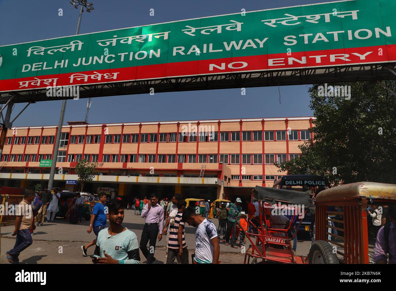 People walk towards the Delhi Railway junction In old Delhi India on 05 ...