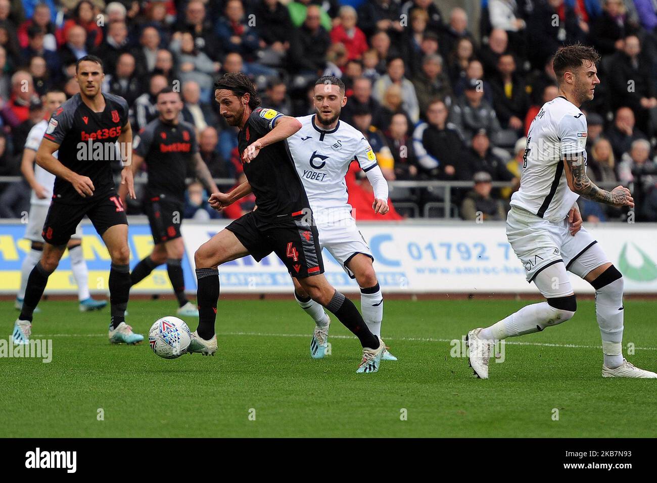 Joe Allen of Stoke City in action during the Sky Bet Championship match ...