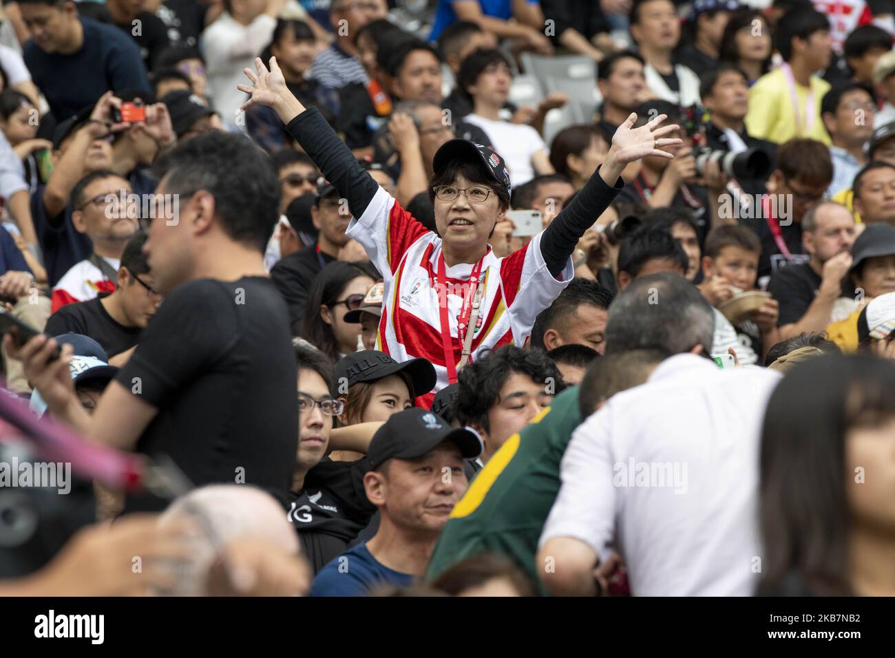 Fan enjoy the atmosphere prior to the Rugby World Cup 2019 Group B game ...