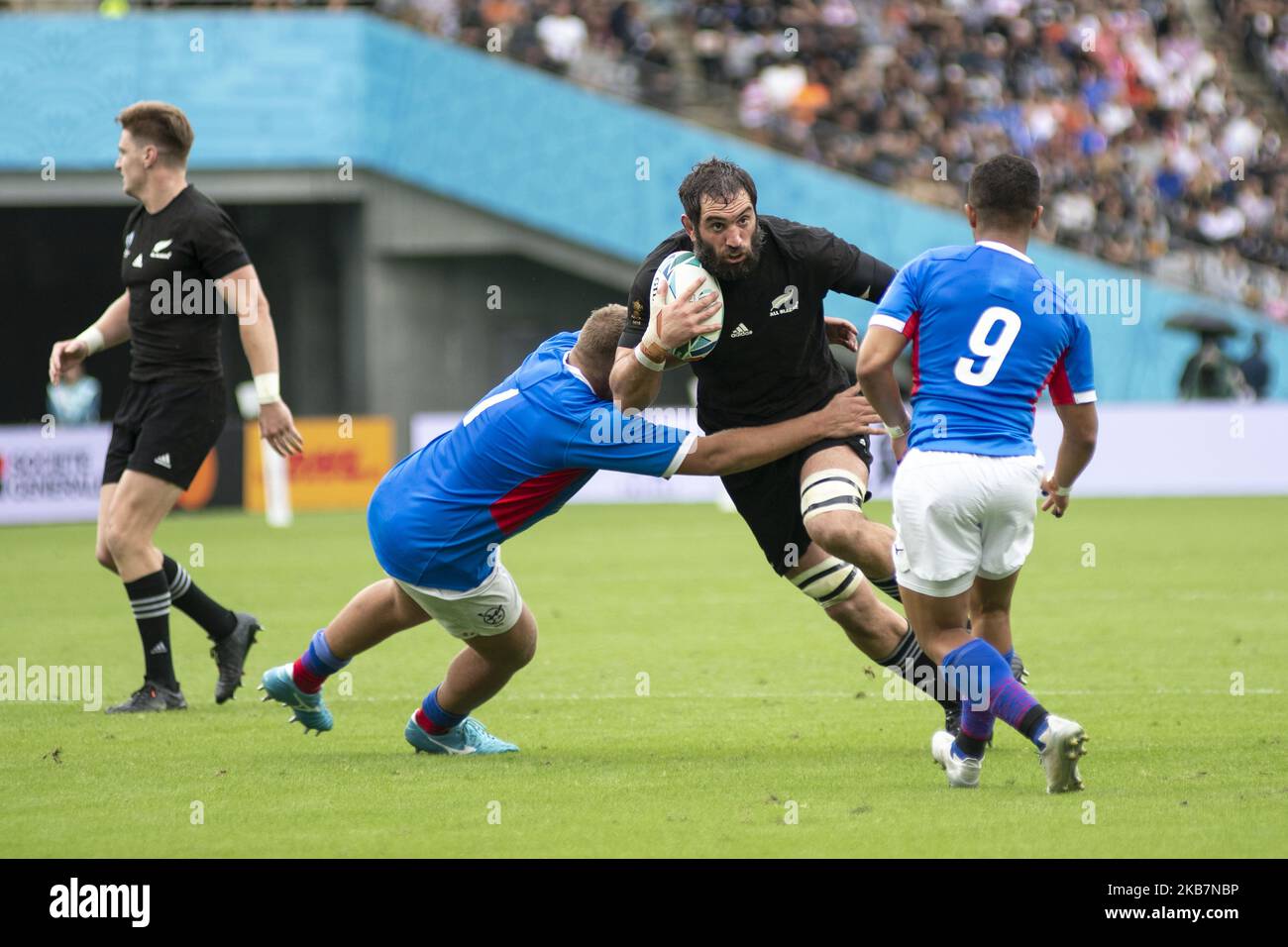 Samuel Whitelock of New Zealand in action during the Rugby World Cup ...