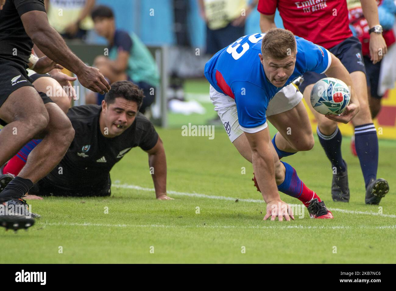 January Du Toit of Namibia in action during the Rugby World Cup 2019 ...