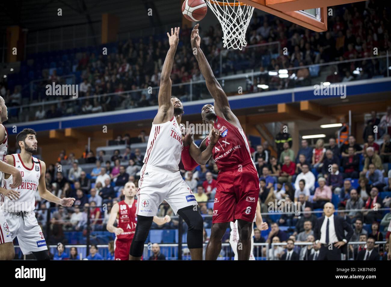 Paul Biligha (#6 AX Armani Exchange Milano) catch a rebound during a ...