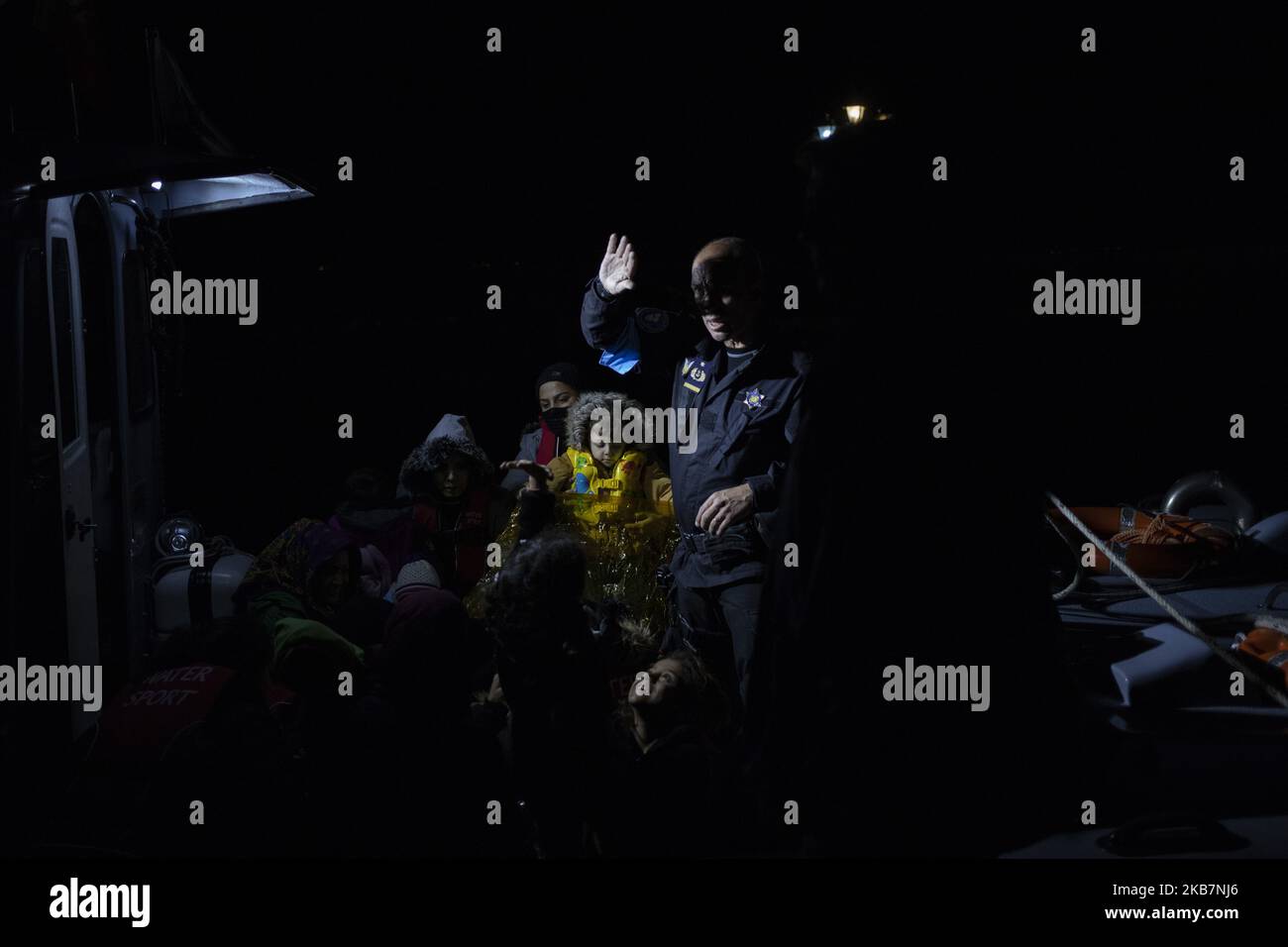 38 migrants and refugees arrive at the port of Skala Sikamias, on the ...