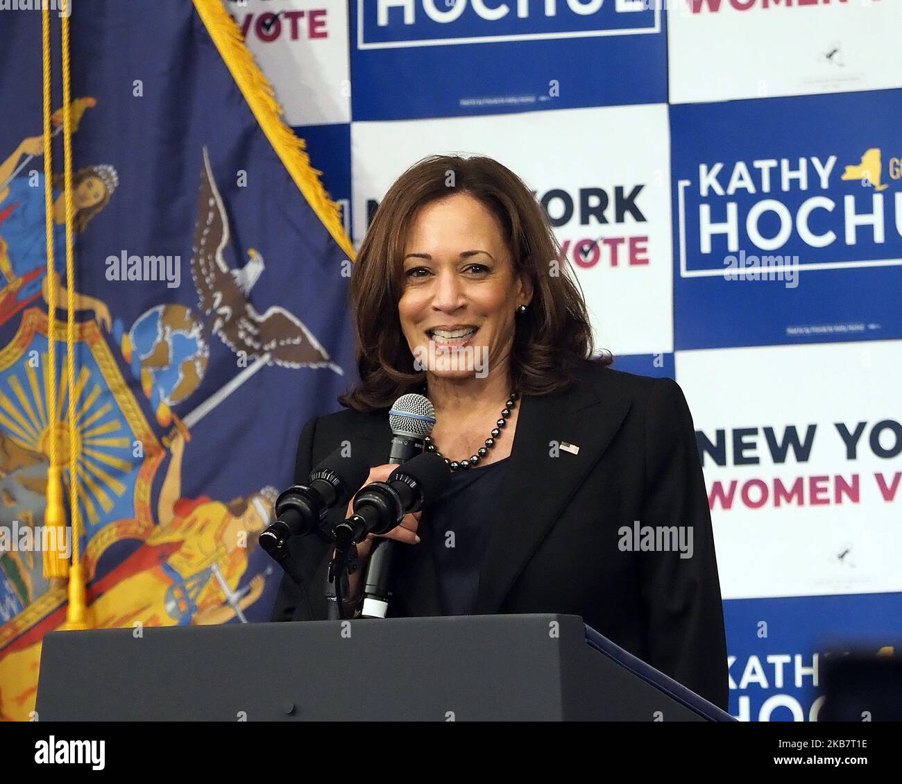 New York, NY, USA. 3rd Nov, 2022. Vice President Kamala Harris speaks ...