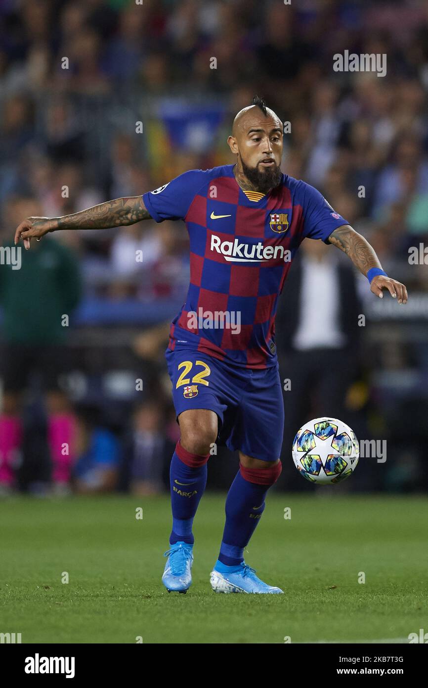 Arturo Vidal of Barcelona in action during the UEFA Champions League ...