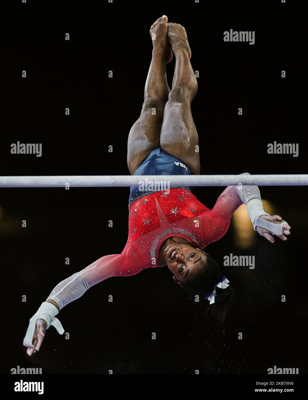 Simone Biles of United States of America during uneven bars for women ...
