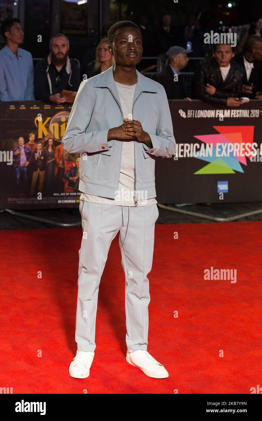 Eman Kellam attends the European film premiere of 'Knives Out' at Odeon ...