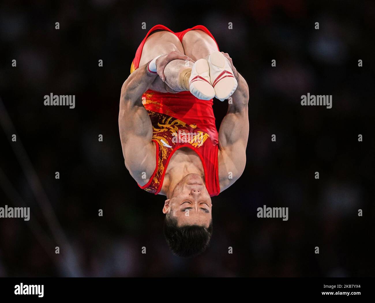 Chaopan Lin of China during floor exercise for men at the 49th FIG ...