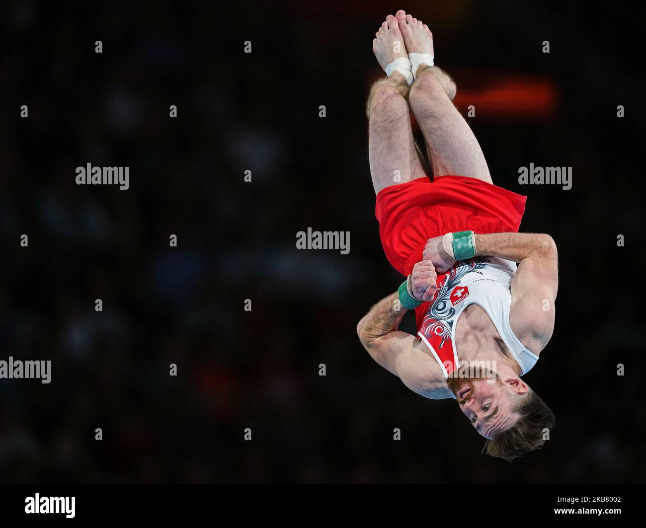 Benjamin Gischard of Switzerland during floor exercise for men at the ...