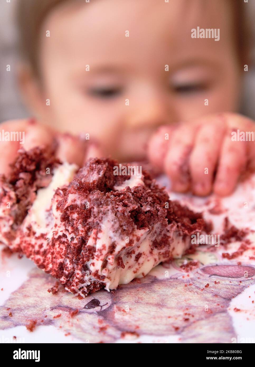 first birthday celebration and fist time eating cake for this little ...