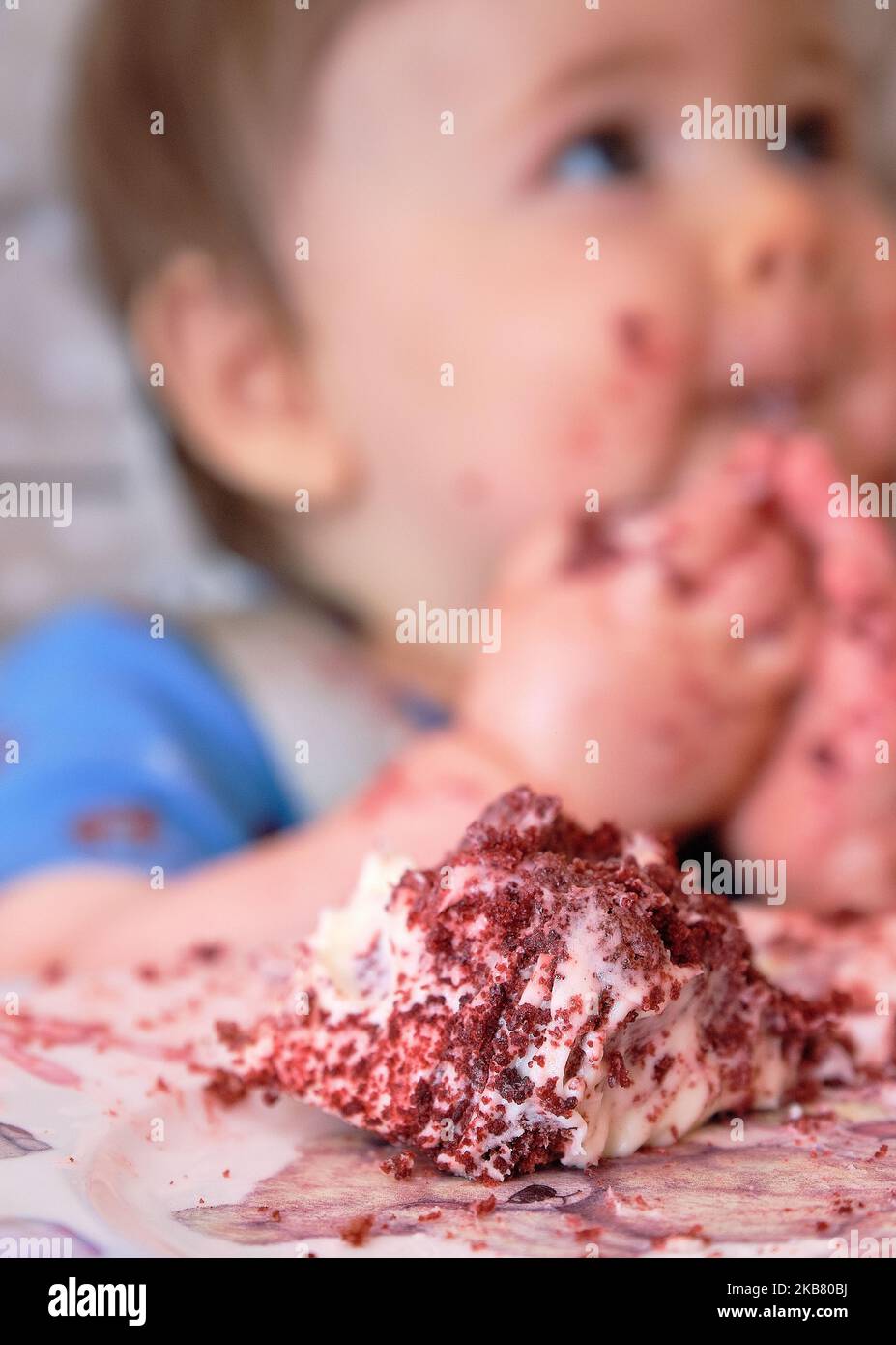 first birthday celebration and fist time eating cake for this little ...