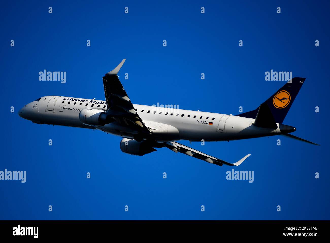 A Lufthansa plane takes off from London City Airport on October 10 ...