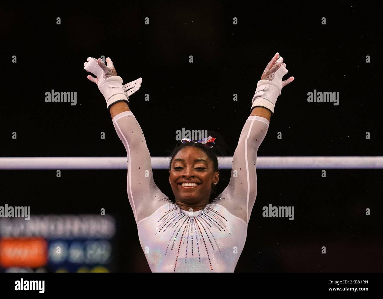 Simone Biles of United States of America during uneven bars for women ...