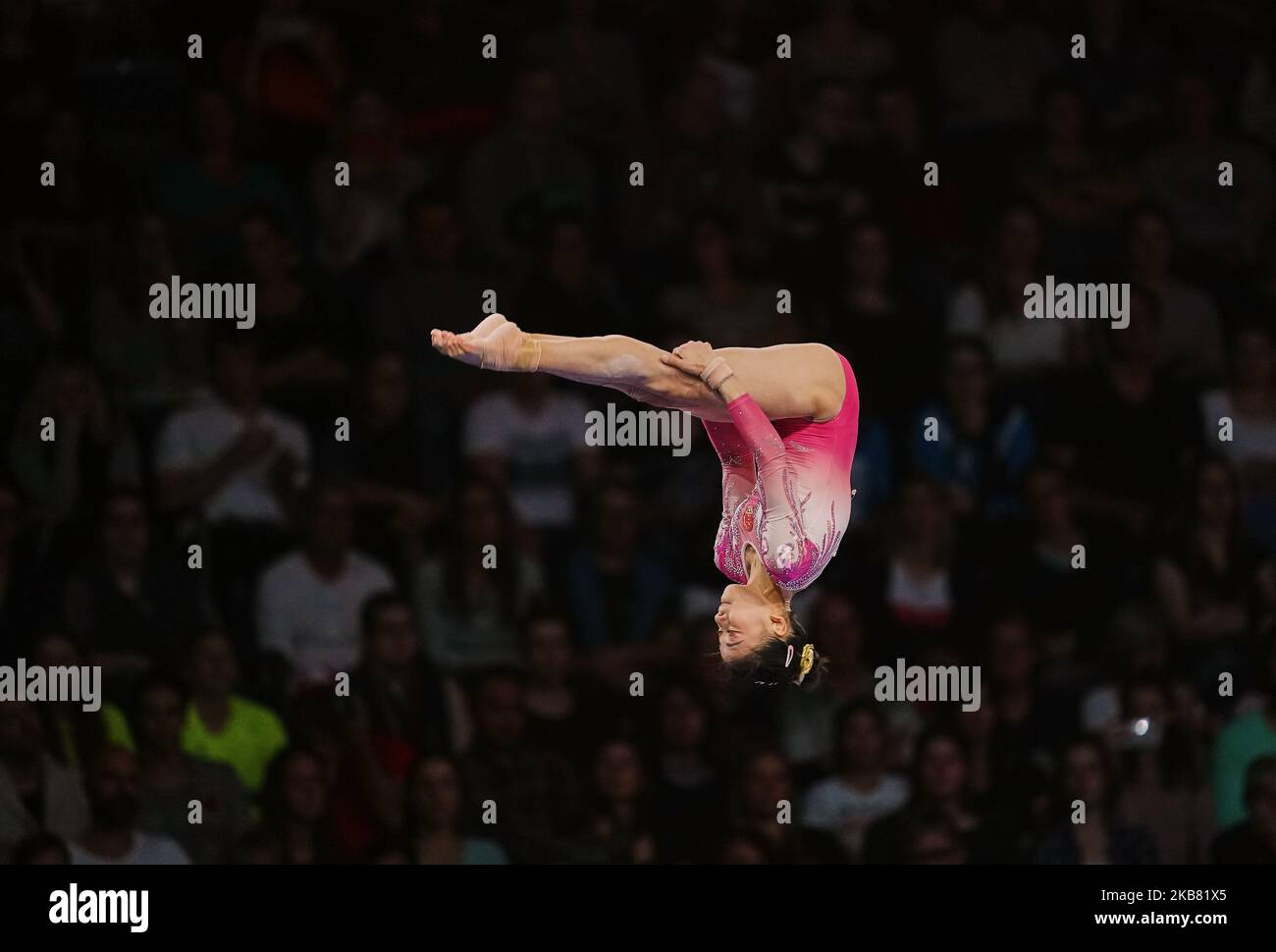 Shijia Li of China during balance beam for women at the 49th FIG ...