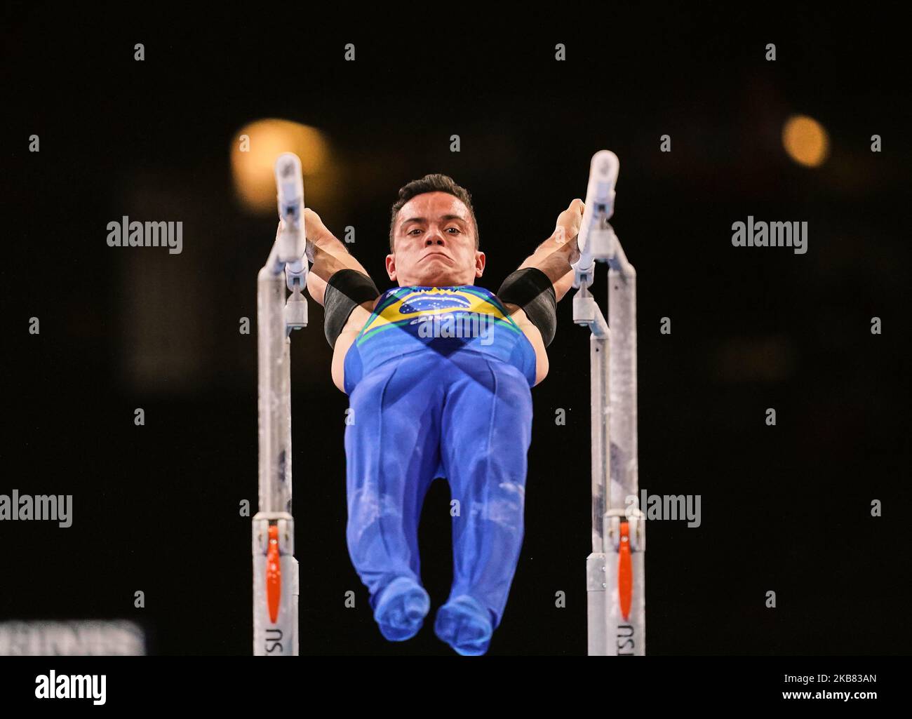 Caio Souza of Brazil during parallel bars for men at the 49th FIG ...