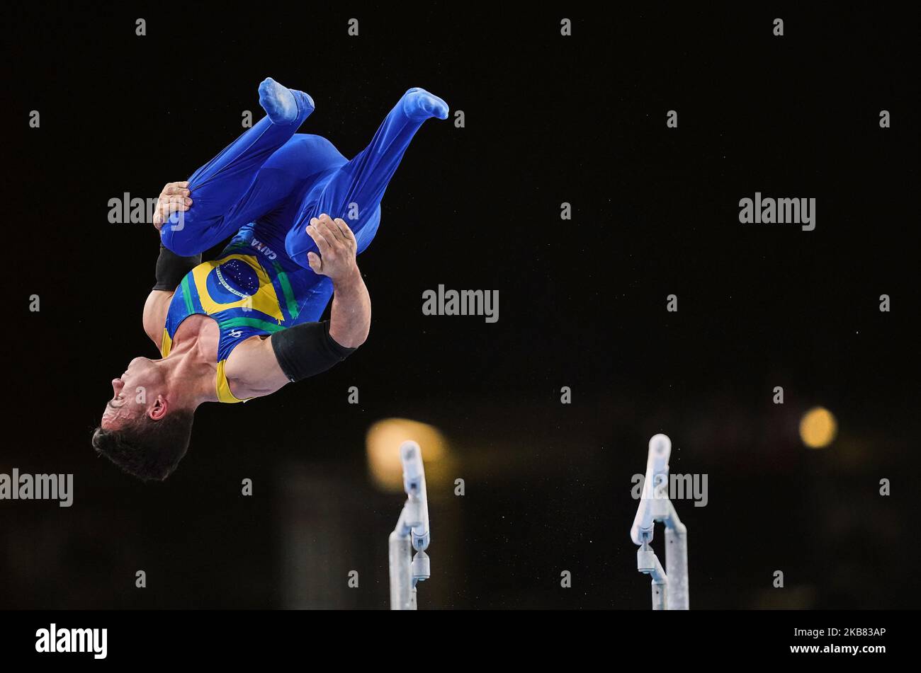Caio Souza of Brazil during parallel bars for men at the 49th FIG ...