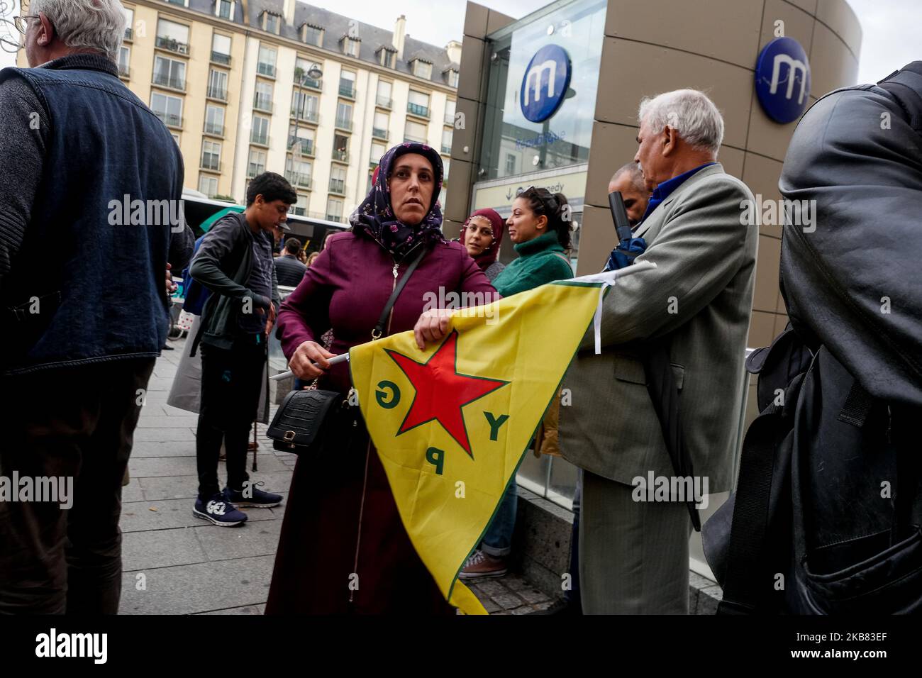 a women from kurdish community at the dmonstration against turkish ...