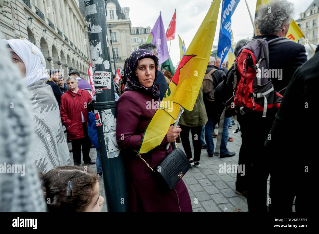 a women from kurdish community at the dmonstration against turkish ...