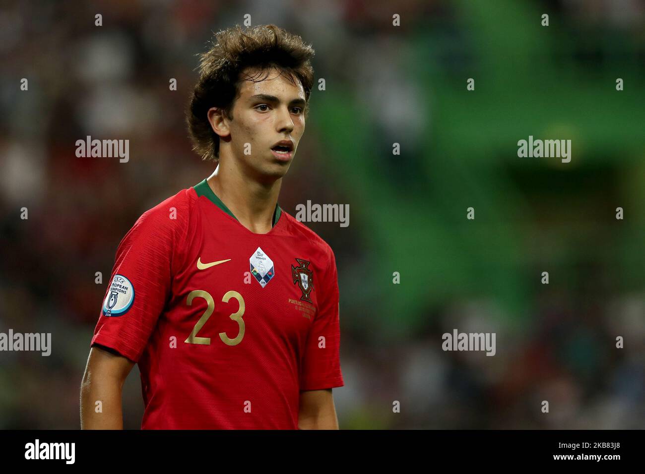 Portugal's forward Joao Felix looks on during the Euro 2020 qualifier ...
