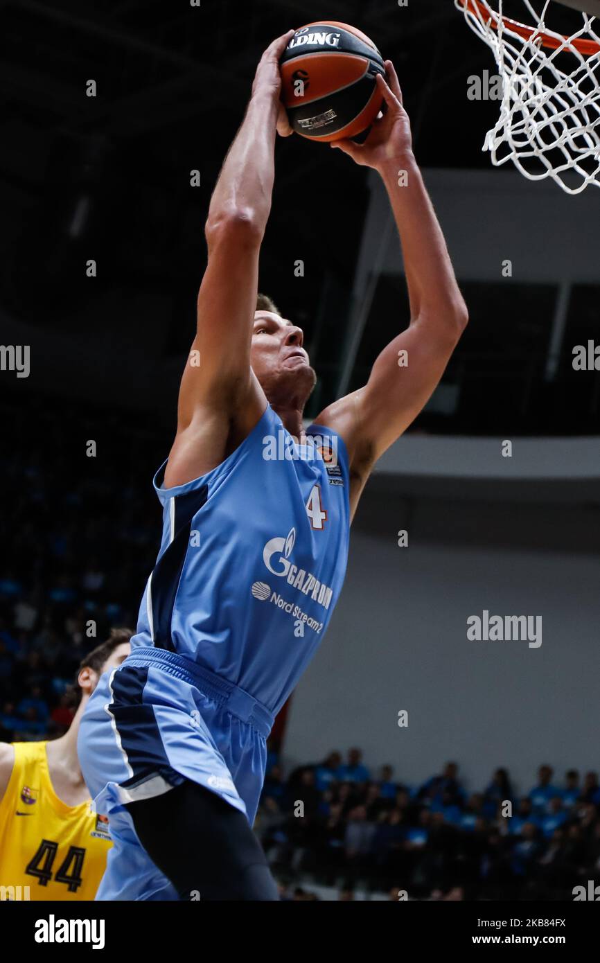 Colton Iverson of Zenit St Petersburg in action during the 2019/2020 ...