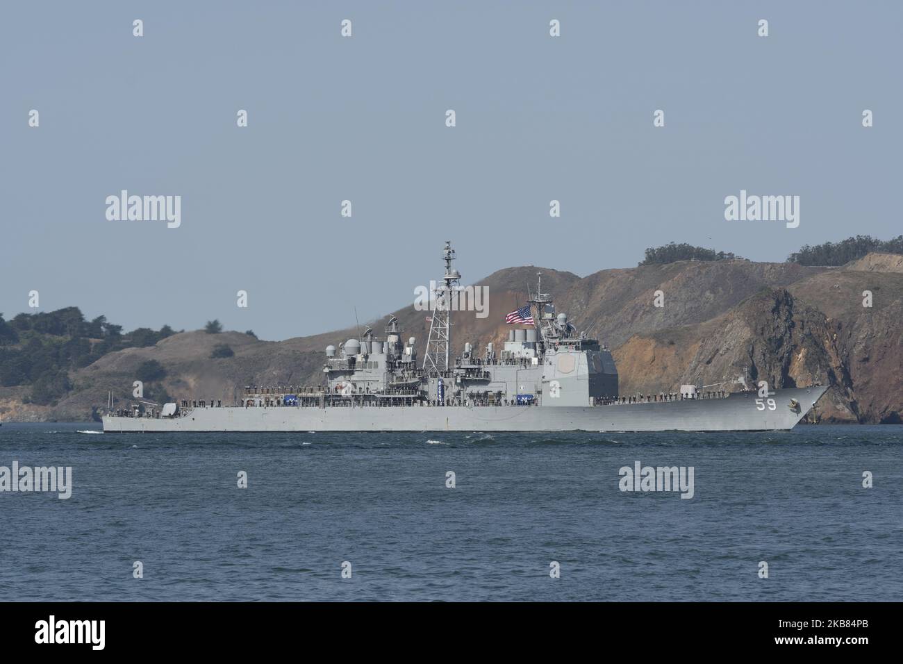 U.S. Navy warship, USS Princeton (CG-59), a Ticonderoga-class guided ...