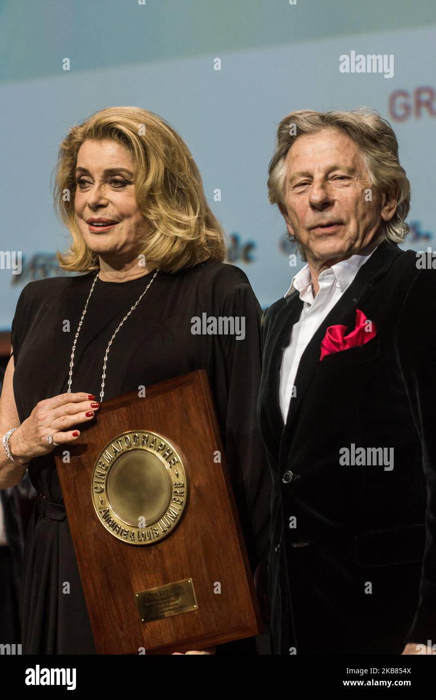 Roman Polanski (R) and Catherine Deneuve during the Award Ceremony of ...