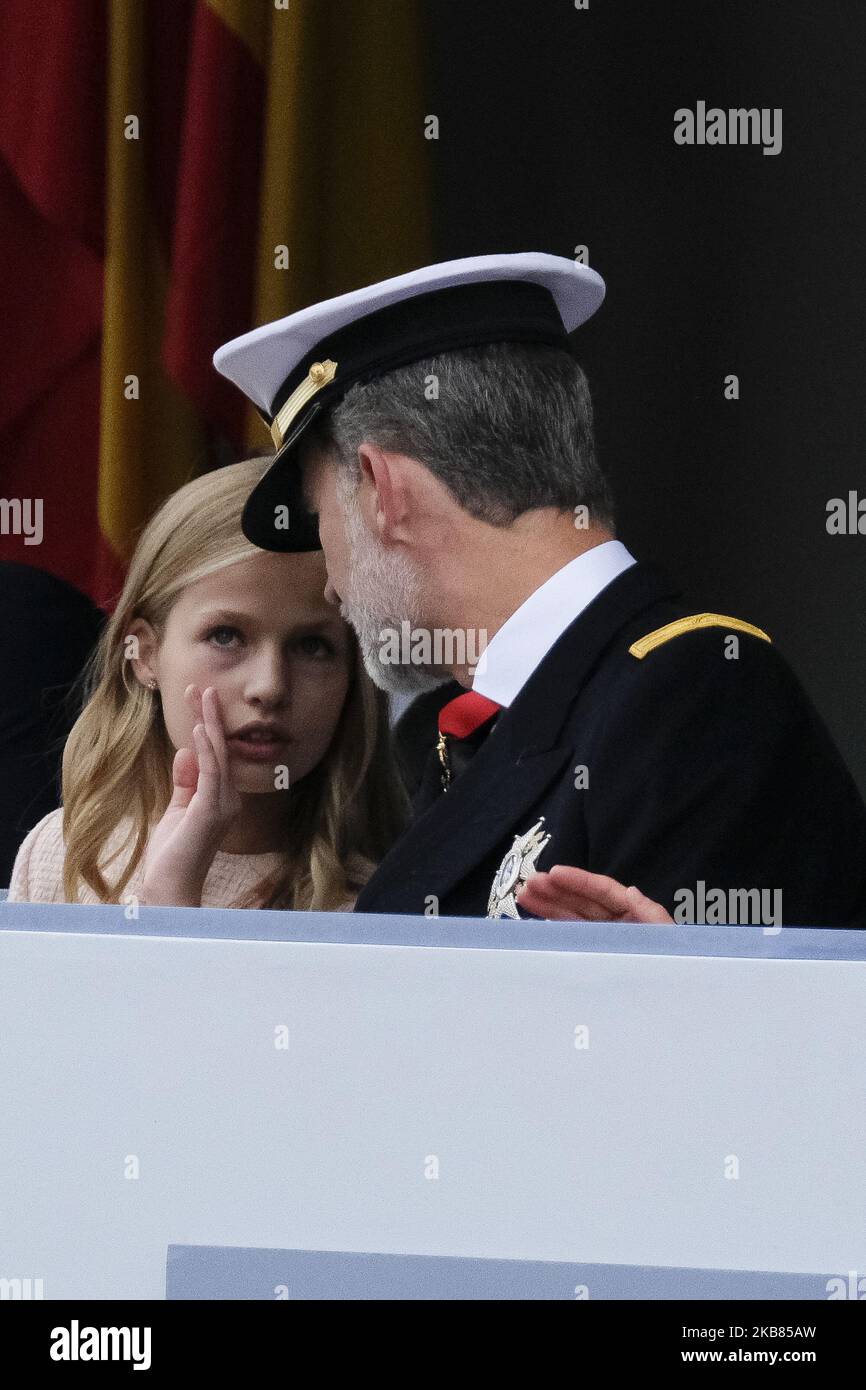 ing Felipe of Spain and Princess Leonor of Spain attend the National ...