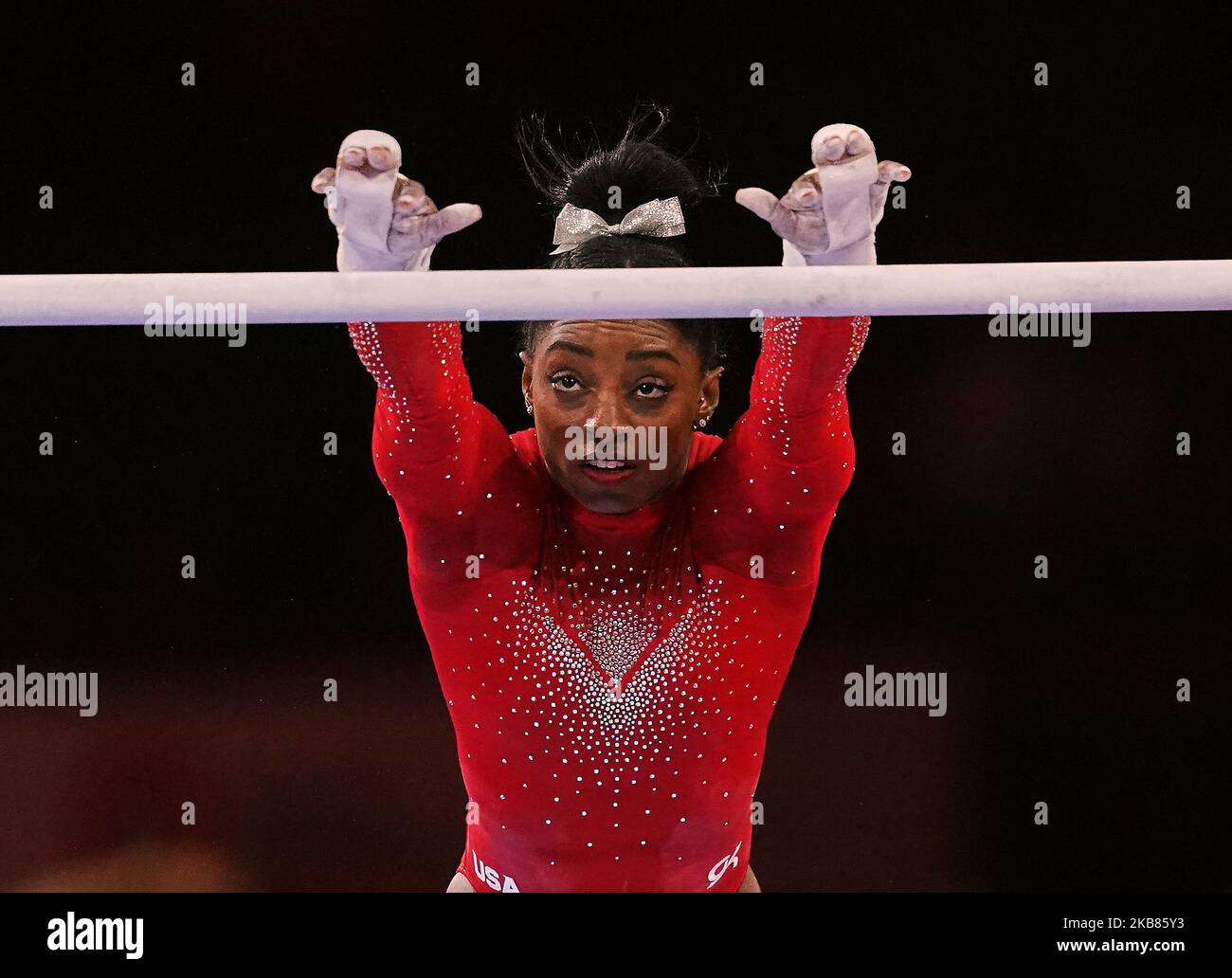 Simone Biles of United States of America during uneven bars for women ...