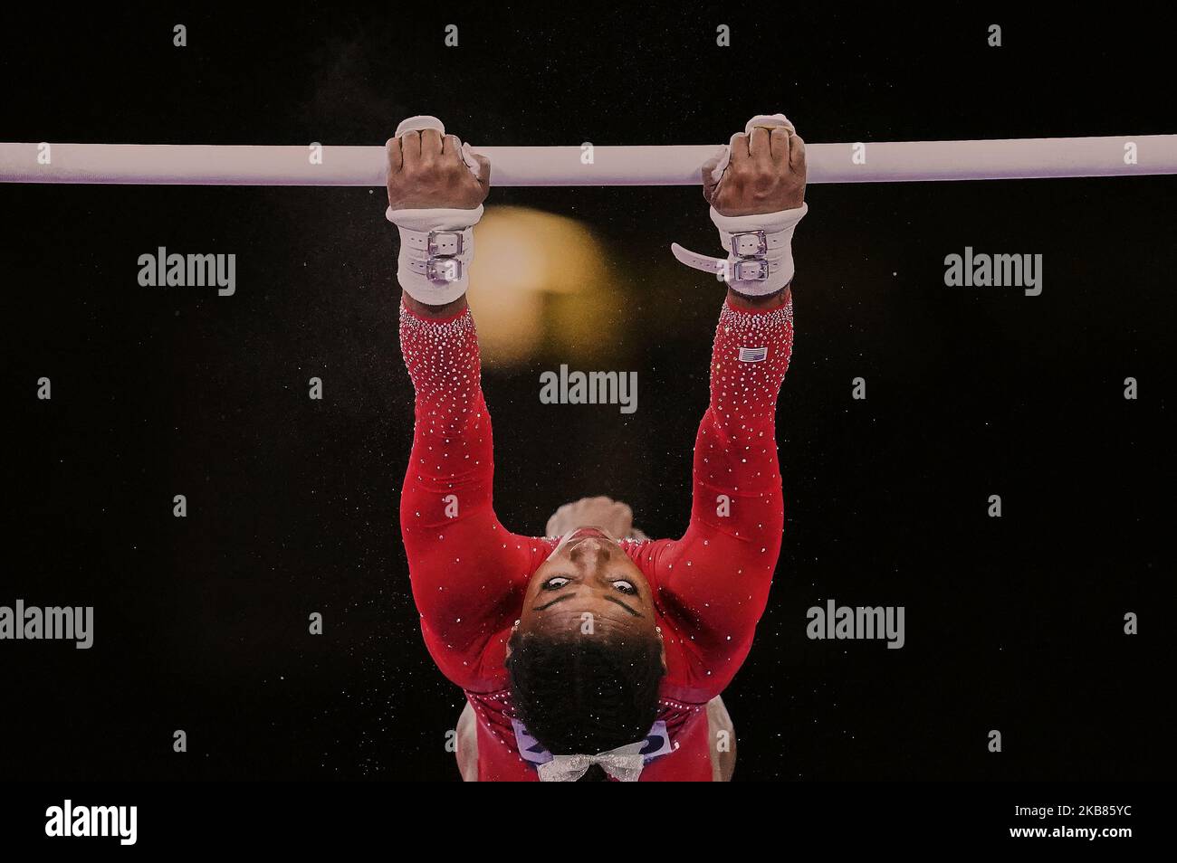 Simone Biles of United States of America during uneven bars for women ...