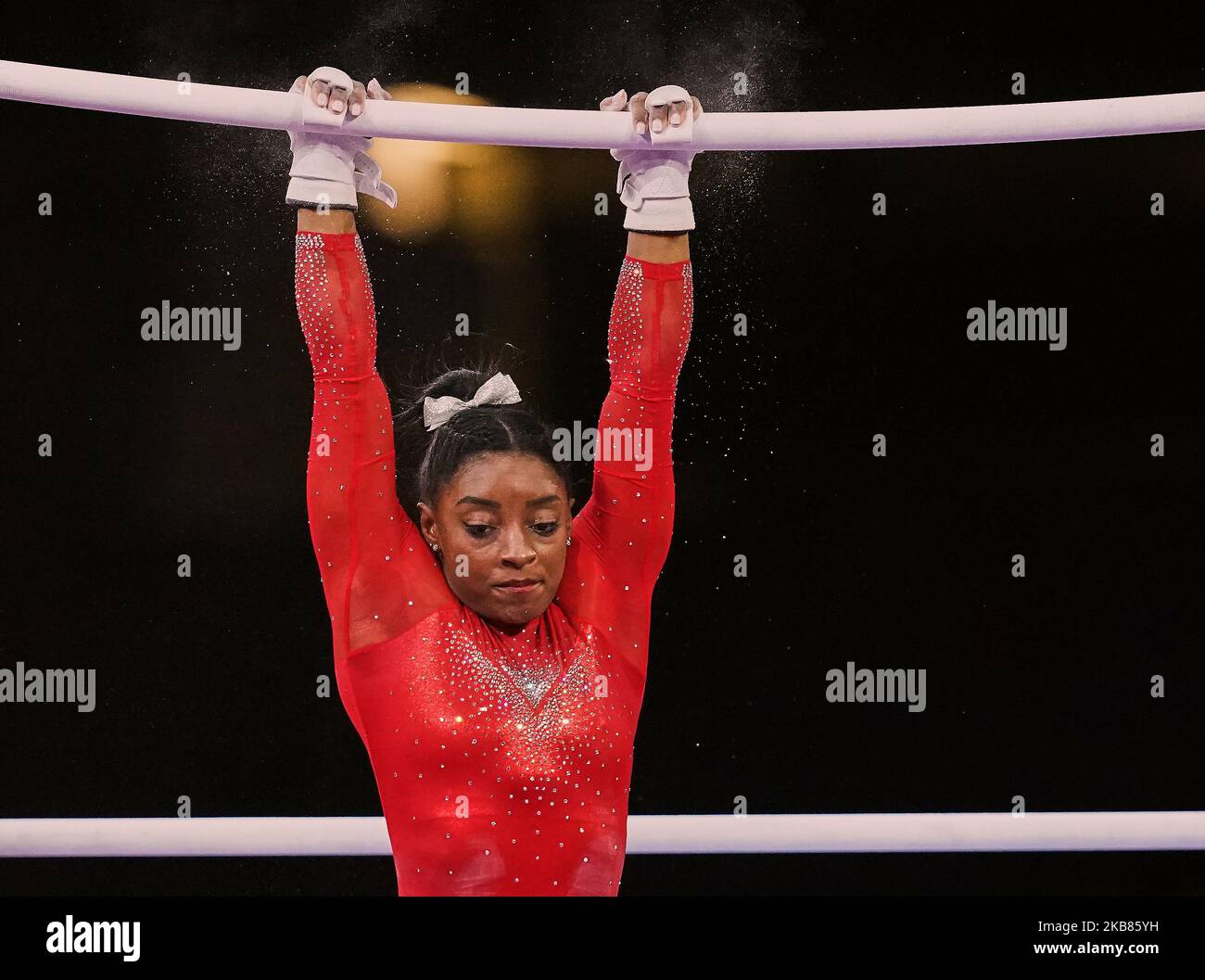 Simone Biles of United States of America during uneven bars for women ...