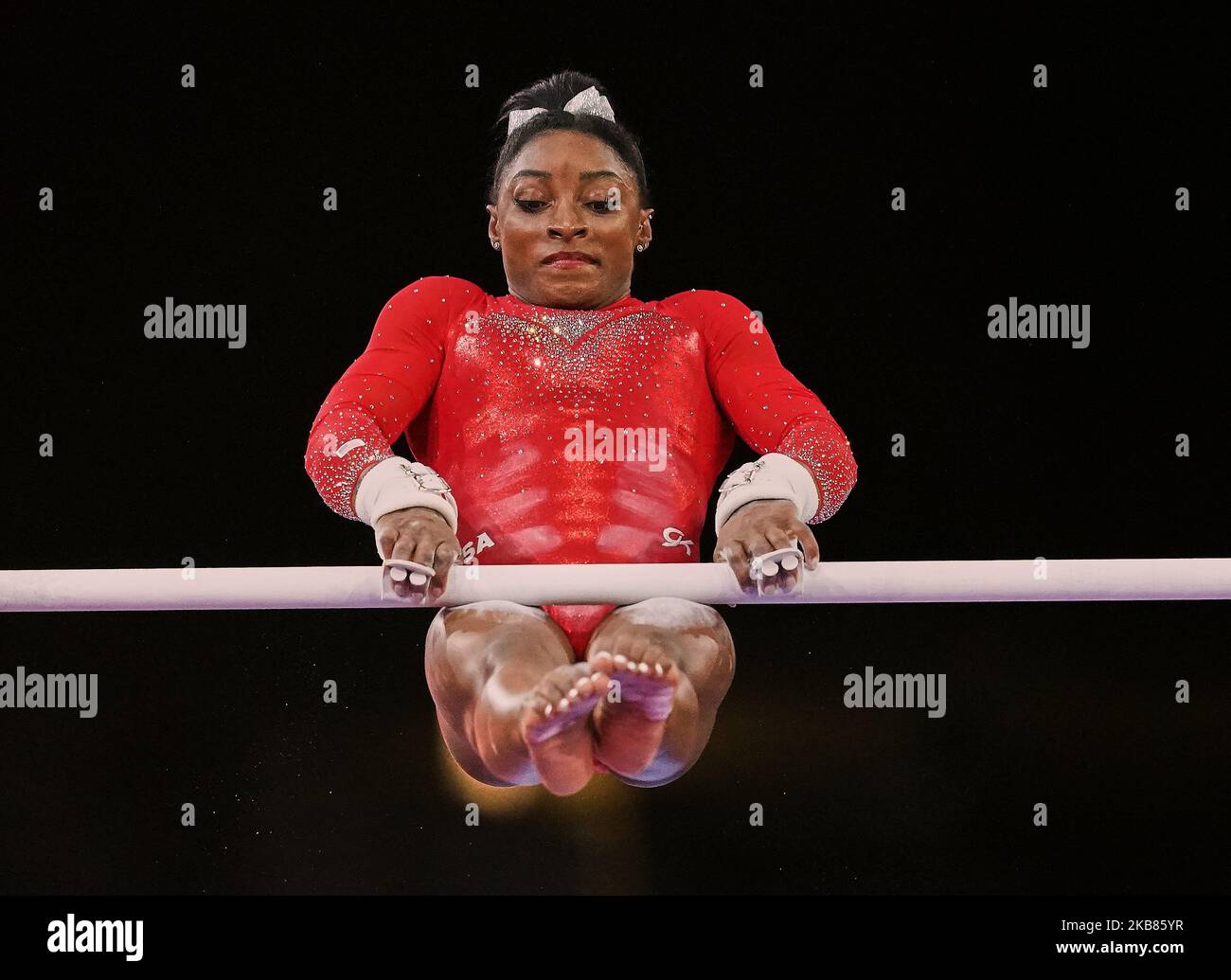 Simone Biles of United States of America during uneven bars for women ...