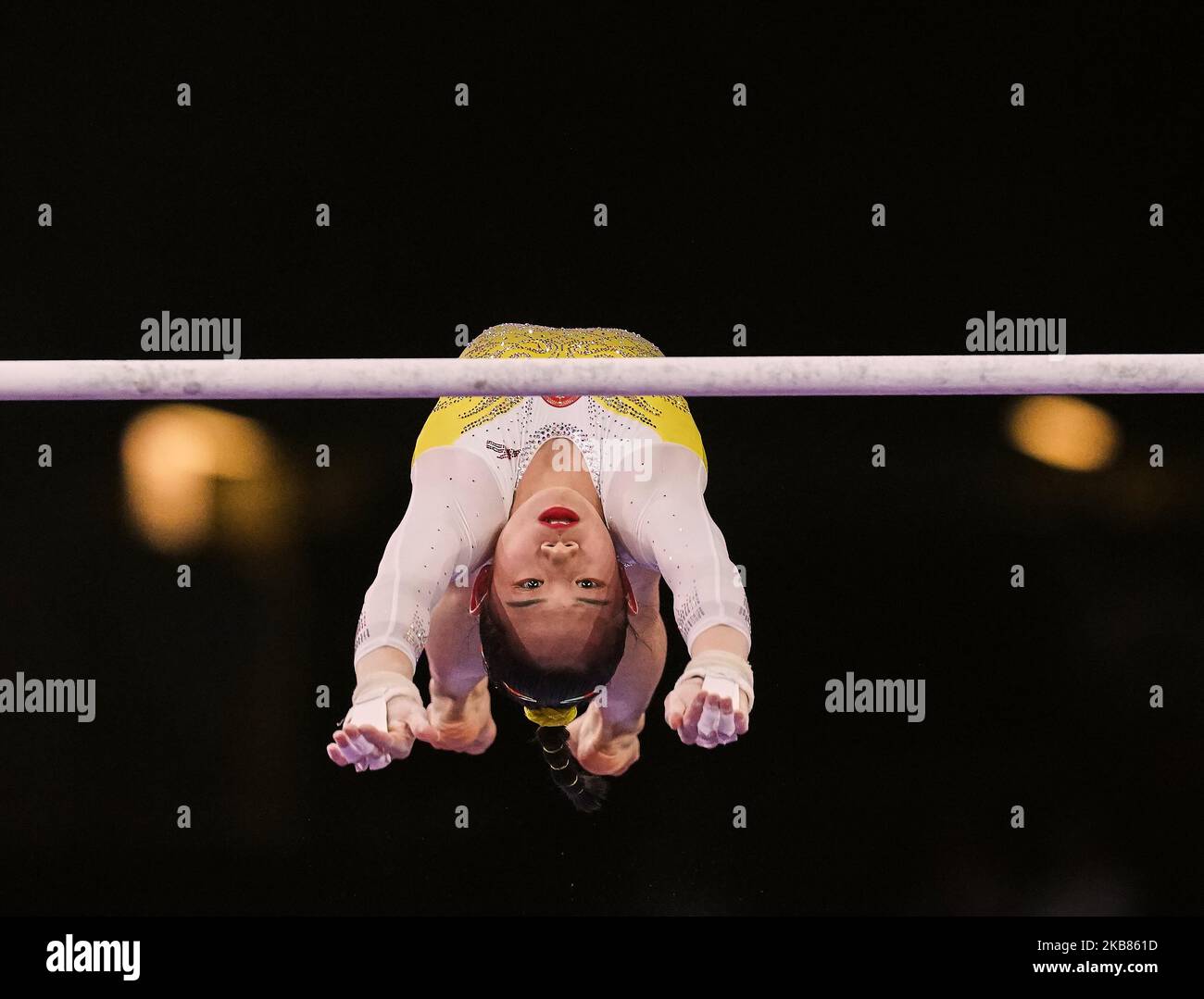 Tingting Liu of China during uneven bars for women at the 49th FIG ...