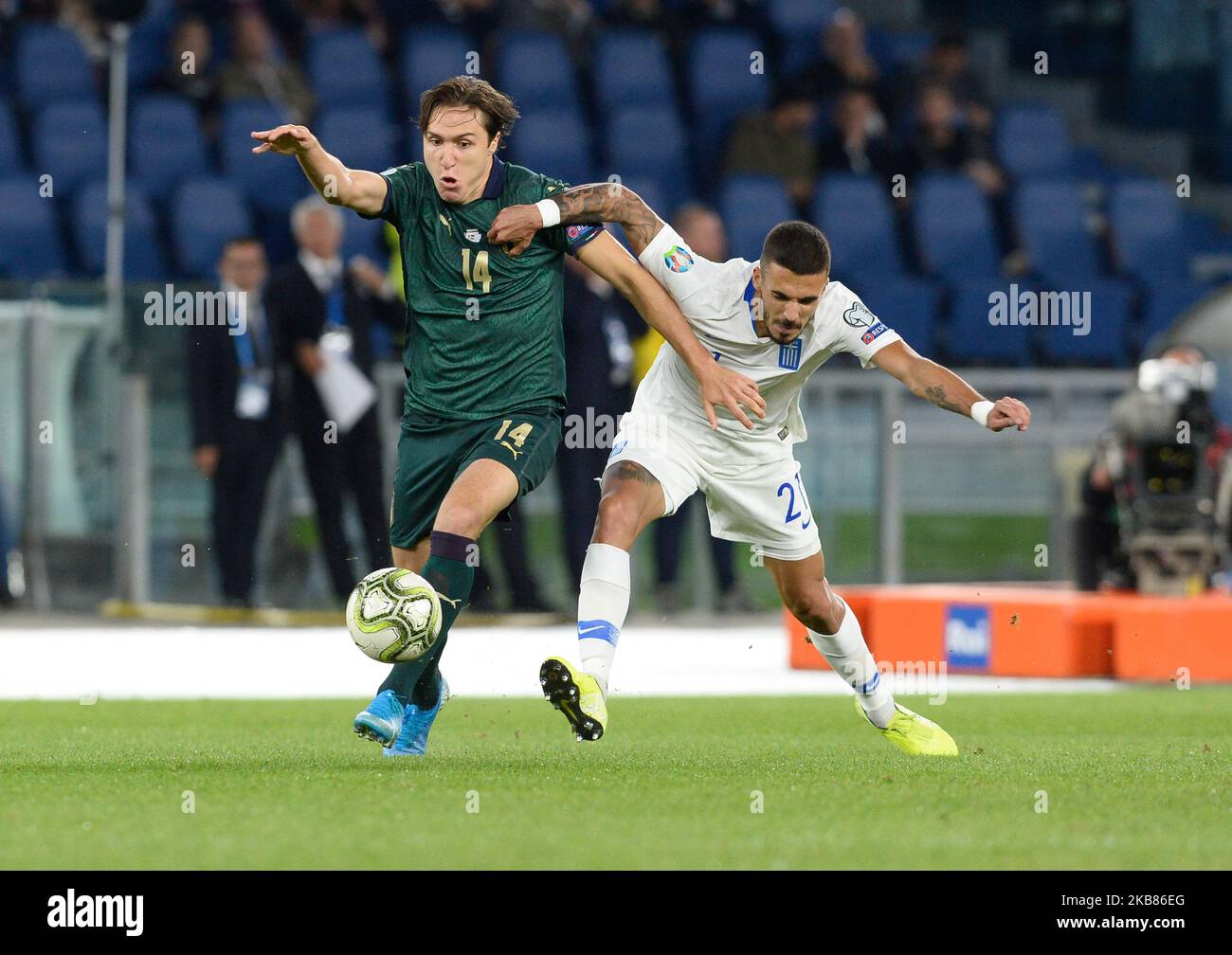 Federico Chiesa during the UEFA Euro 2020 qualifier between Italy and ...