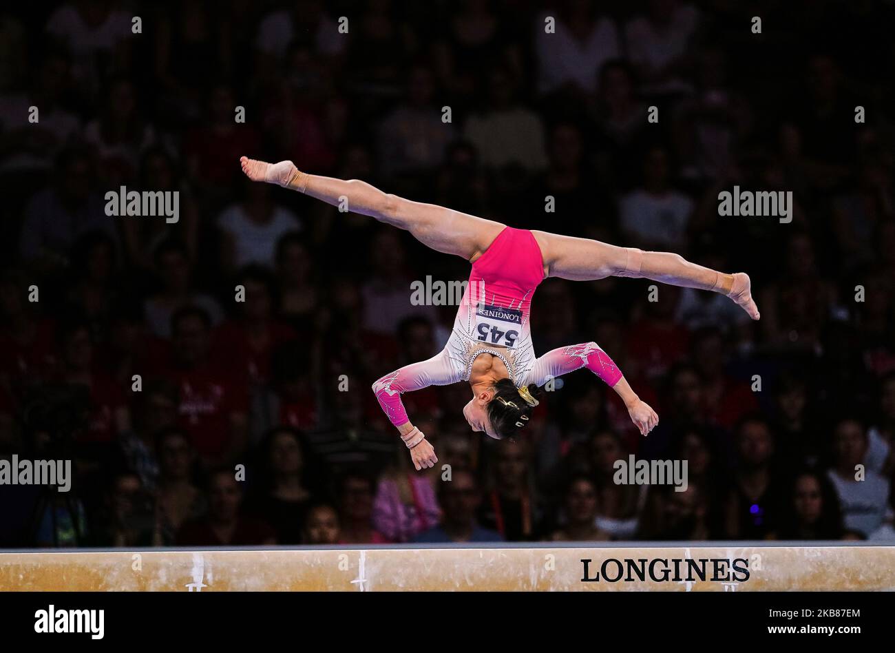 Shijia Li of China during balance beam for women at the 49th FIG ...