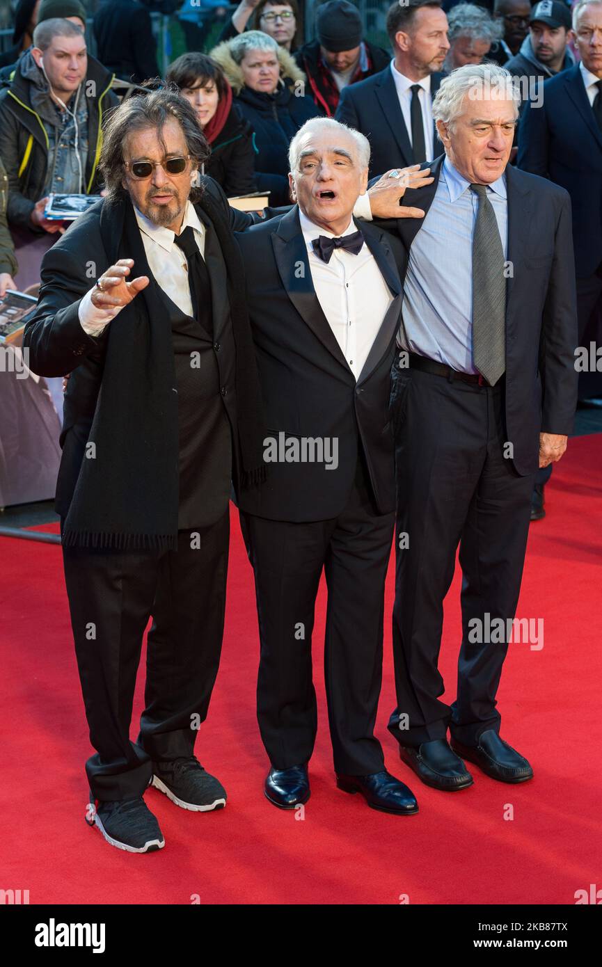 (L-R) Al Pacino, Martin Scorsese and Robert De Niro attend the ...