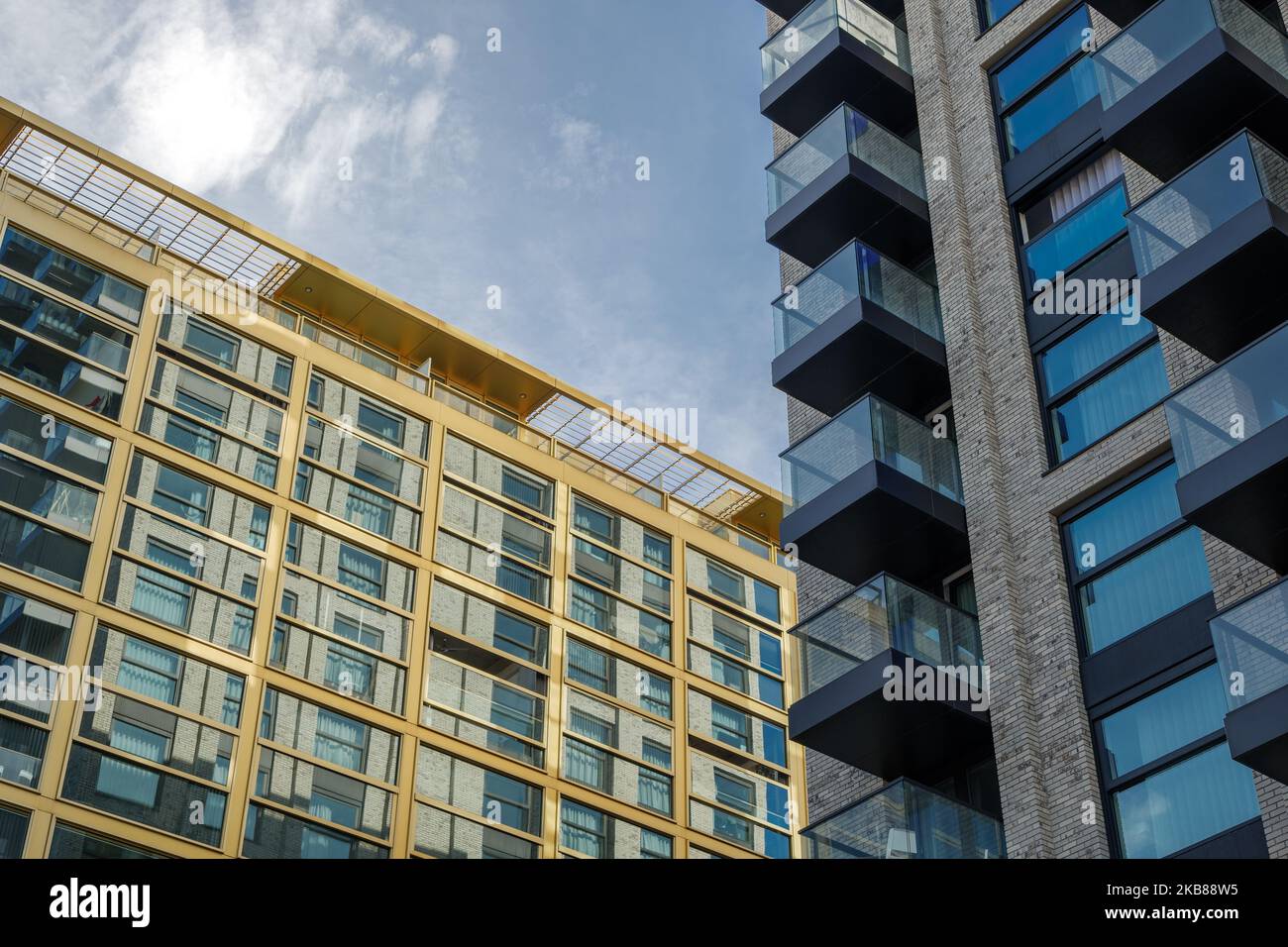 Exterior architectural detail modern facade of High-rise office ...