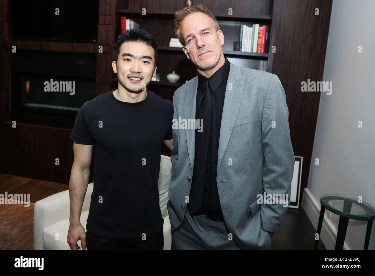 BRENTWOOD, LOS ANGELES, CALIFORNIA, USA - OCTOBER 12: Yaxu Bai and Barry Bly attend the Teatro ...