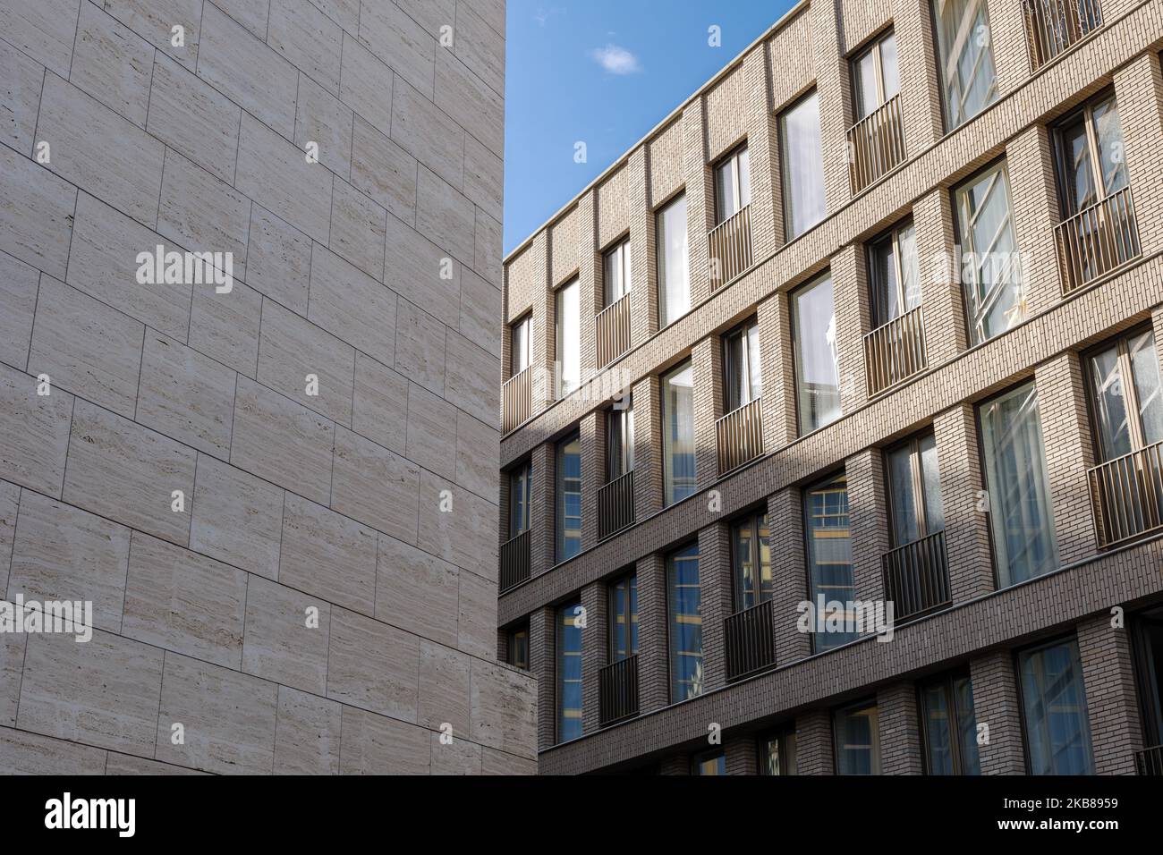 Exterior architectural detail modern facade of High-rise office ...